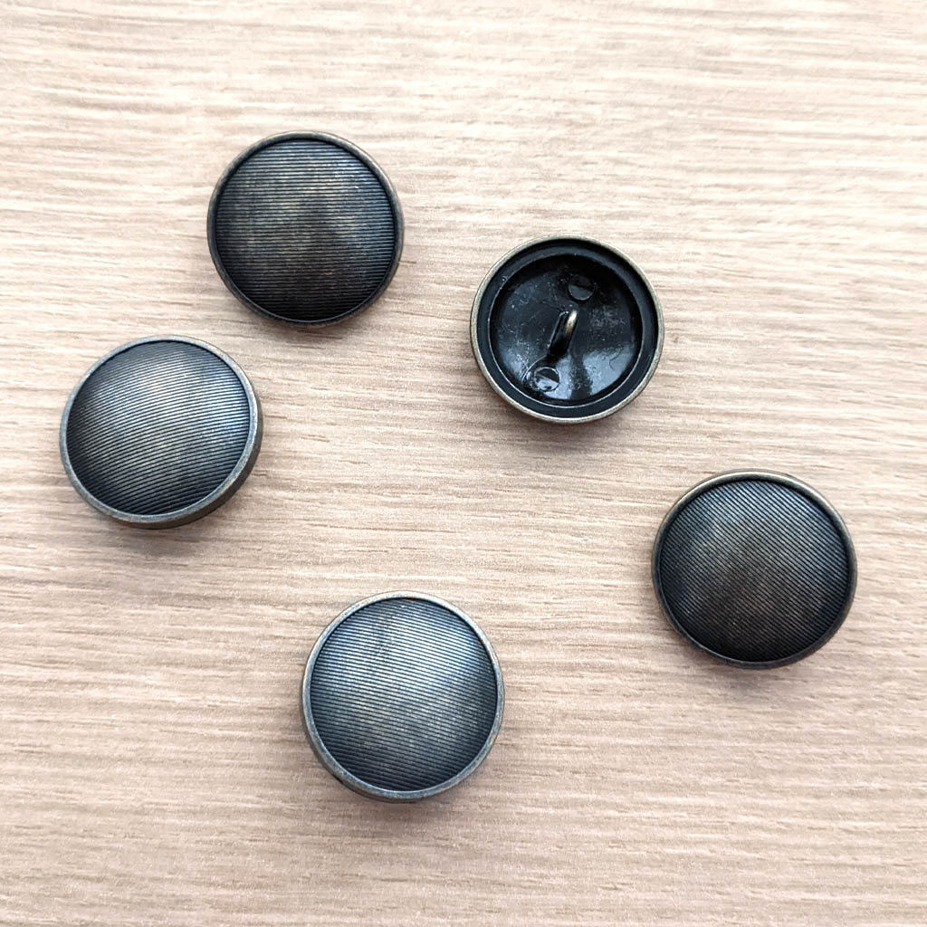 Bouton métal bronze bombé strié 22 mm – Super Bison