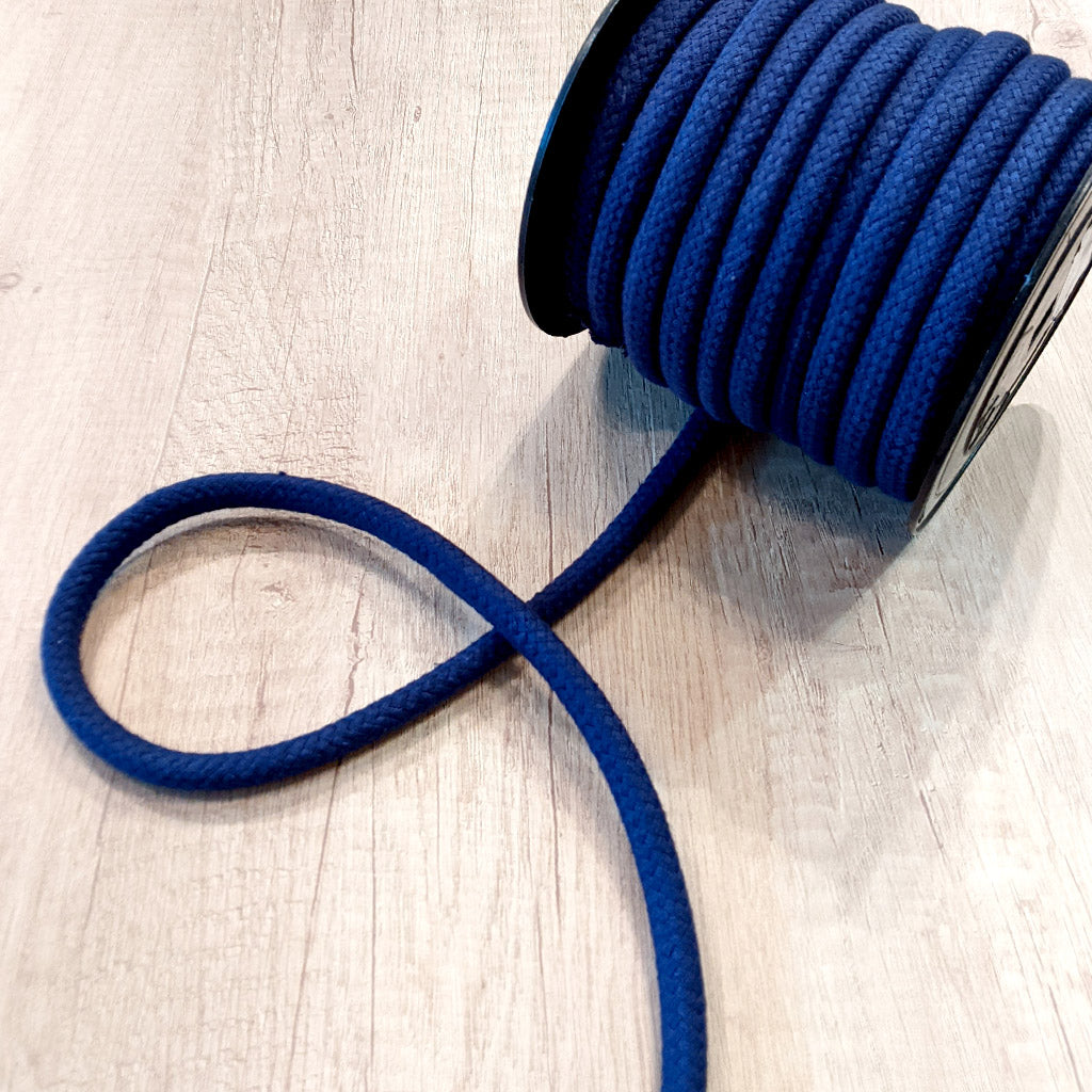 Cordon tressé coton bleu marine 10 mm – Super Bison