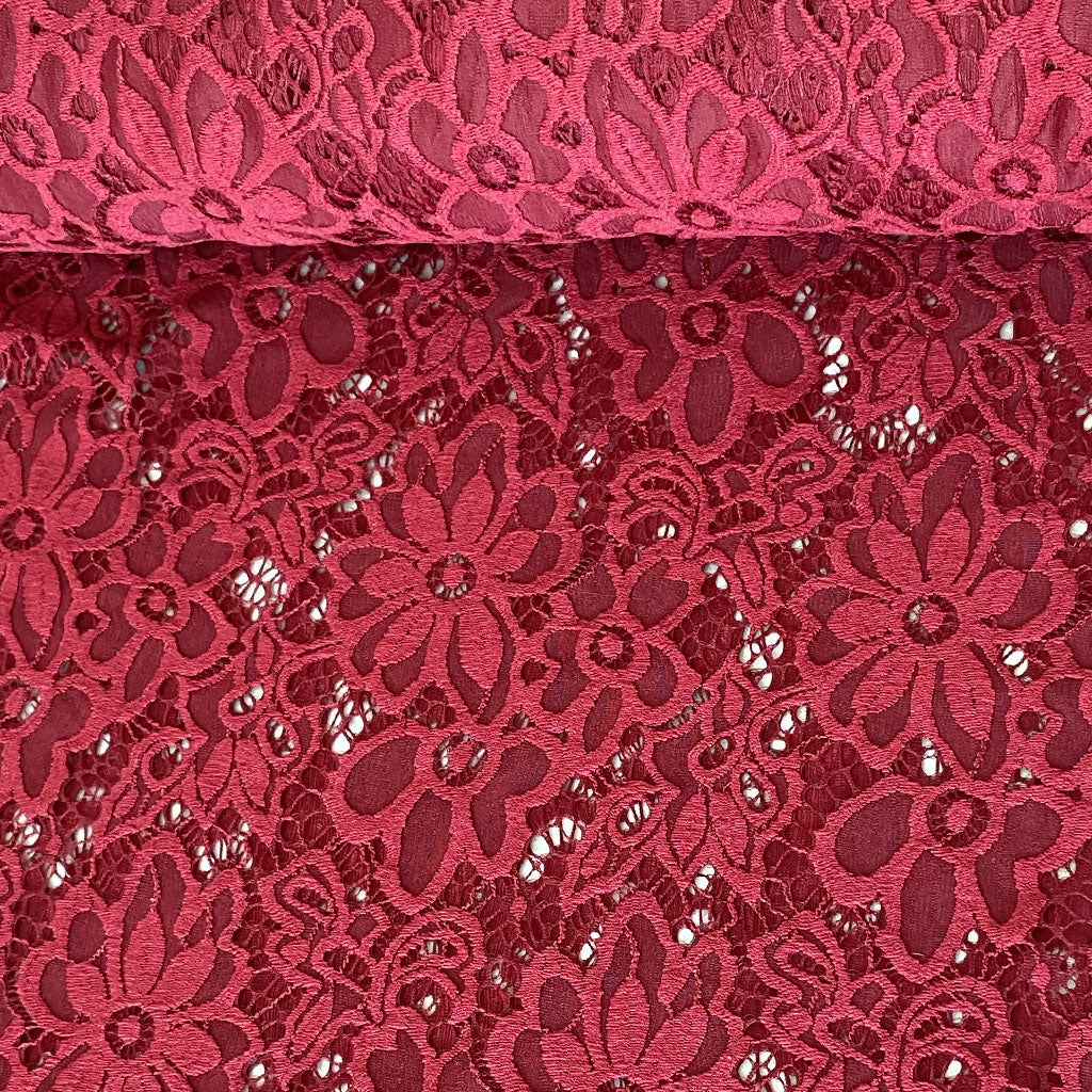 Dentelle élastique grosse fleur rouge – Super Bison