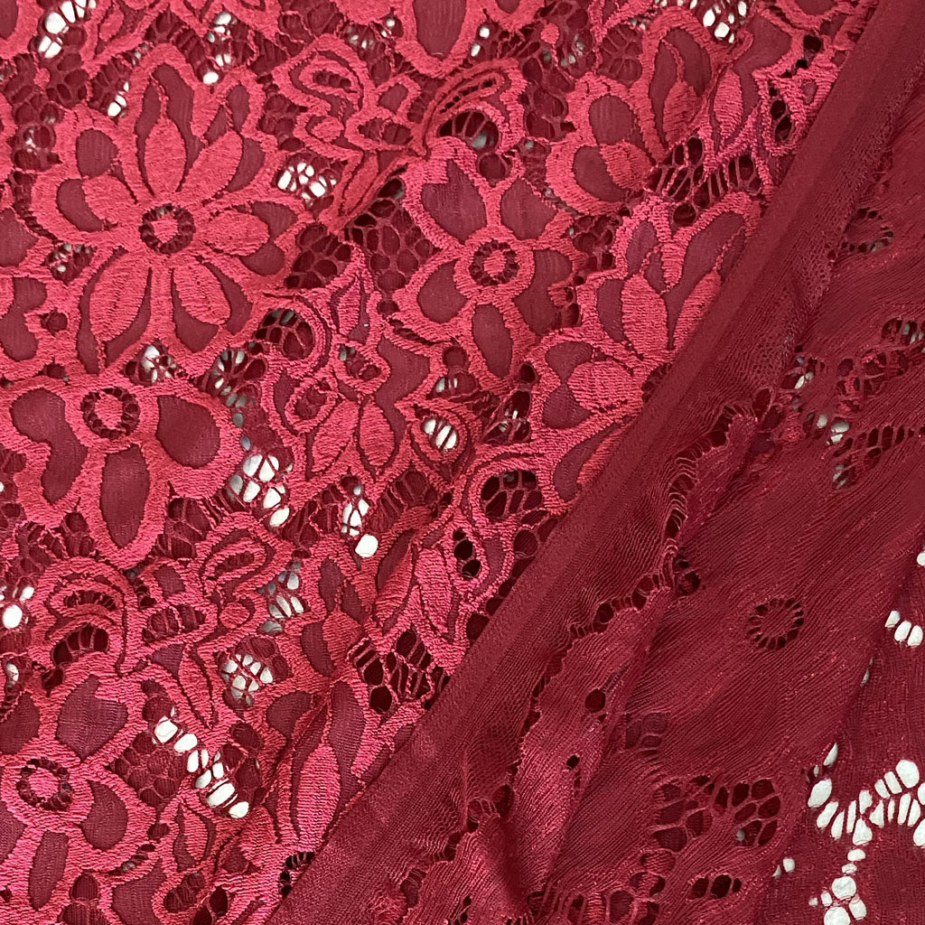 Dentelle élastique grosse fleur rouge – Super Bison