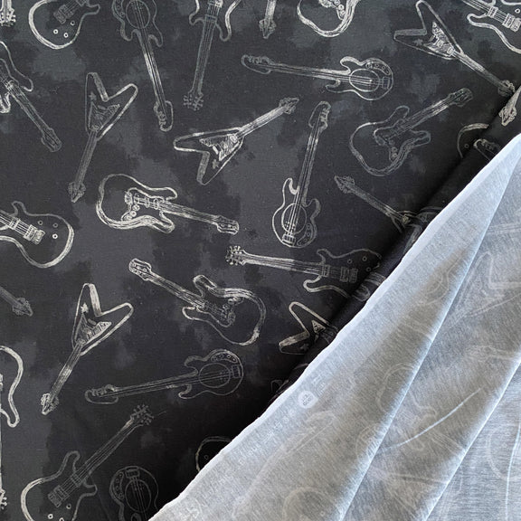 Jersey noir et gris guitare électrique – Super Bison