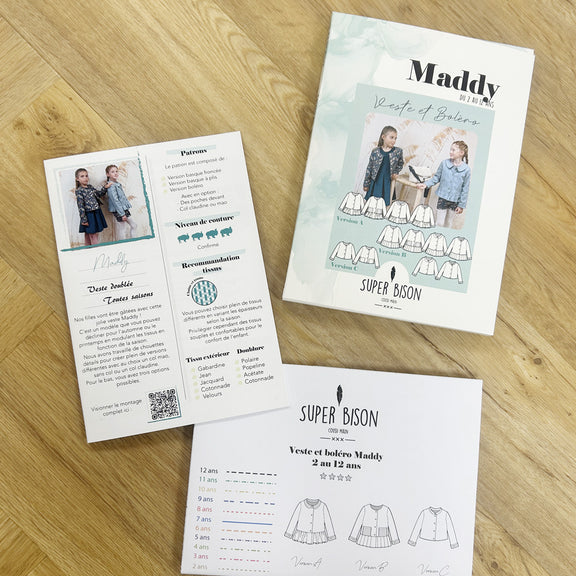 Patron Veste et Boléro Maddy 2/12 ans – Super Bison