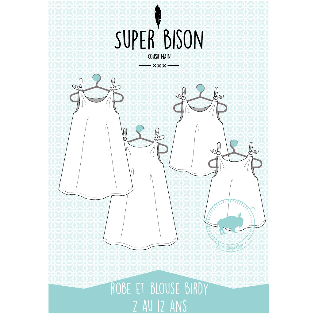 Patron robe trapèze et blouse Birdy version été du 2 au 12 ans (PDF ...