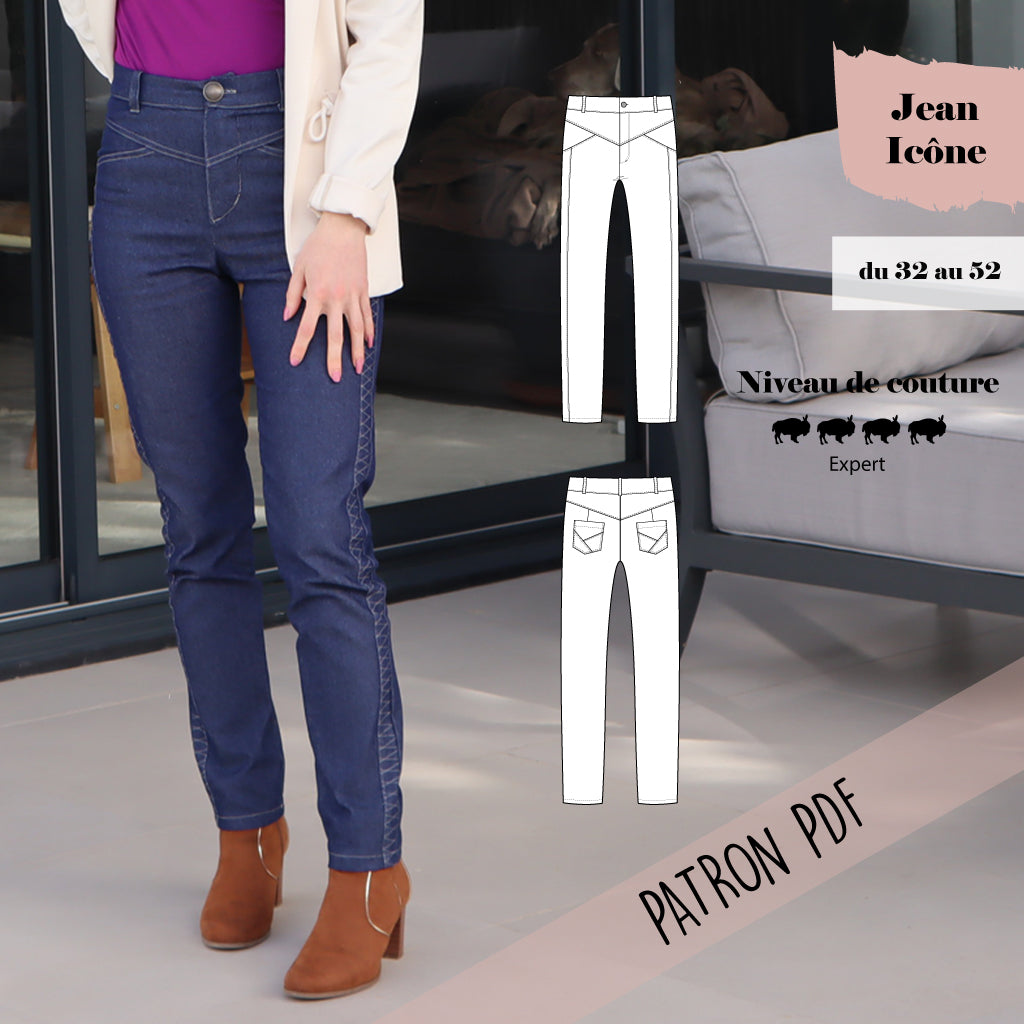 Patron Jean Icône du 32 au 52 (PDF) – Super Bison